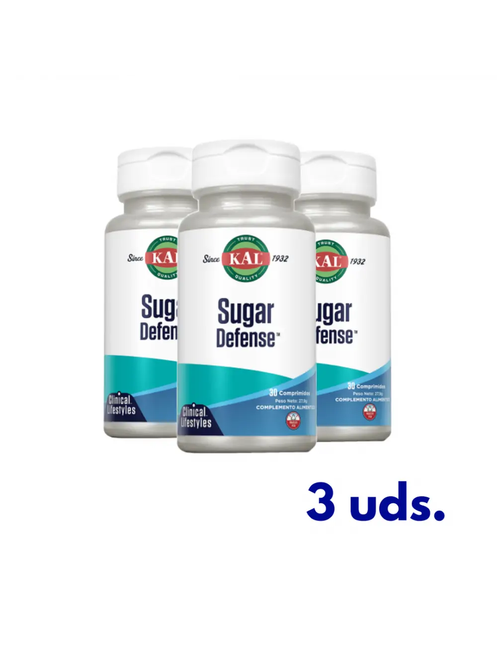 Pack 3 KAL Sugar Defense 30 comp.