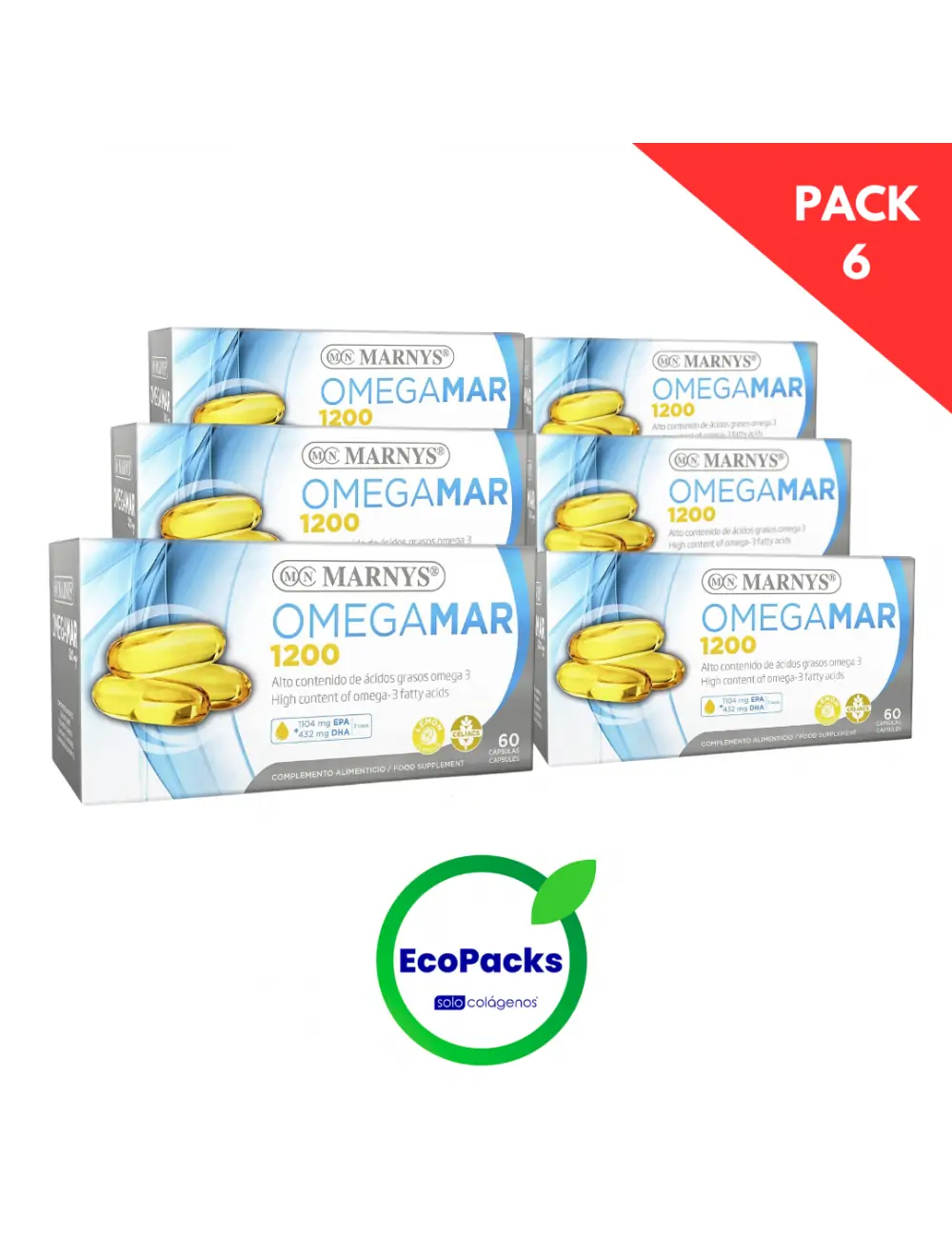 Marnys EcoPack 6 Omegamar 1200 60 capsulas