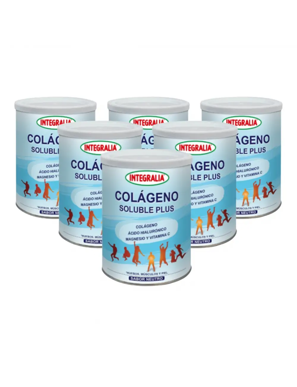 Integralia Pack 6 Colágeno soluble plus neutro 300 gr.
