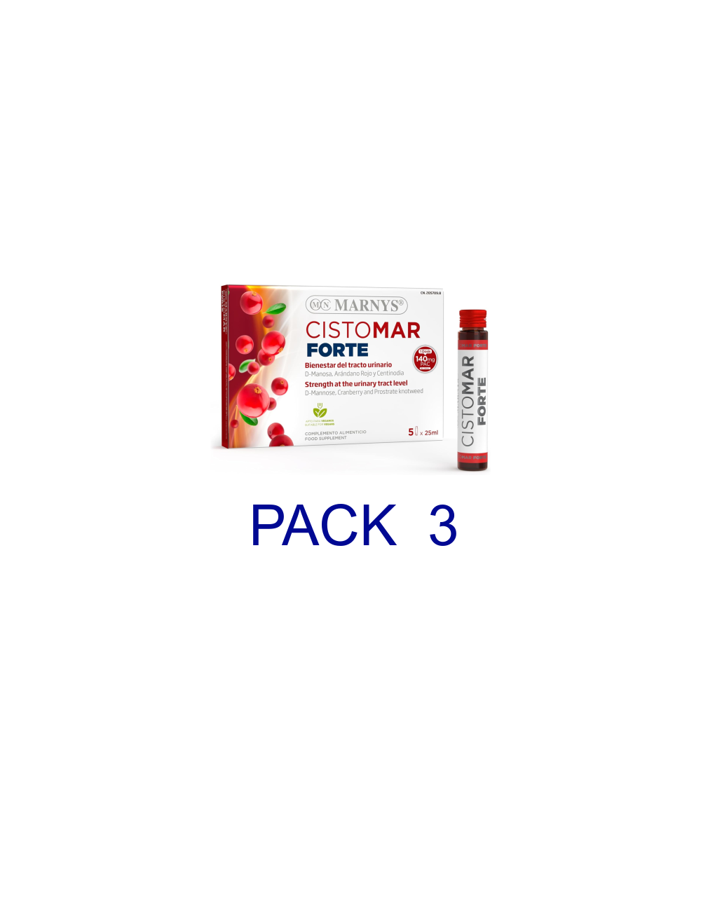 Marnys Pack 3 Cistomar Forte 5 Viales de 25 Ml.