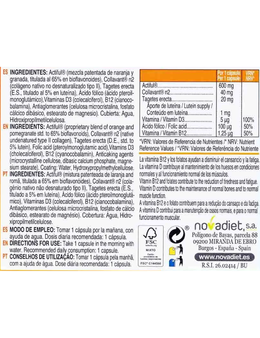Novadiet +50 Non Stop 30 Cap.
