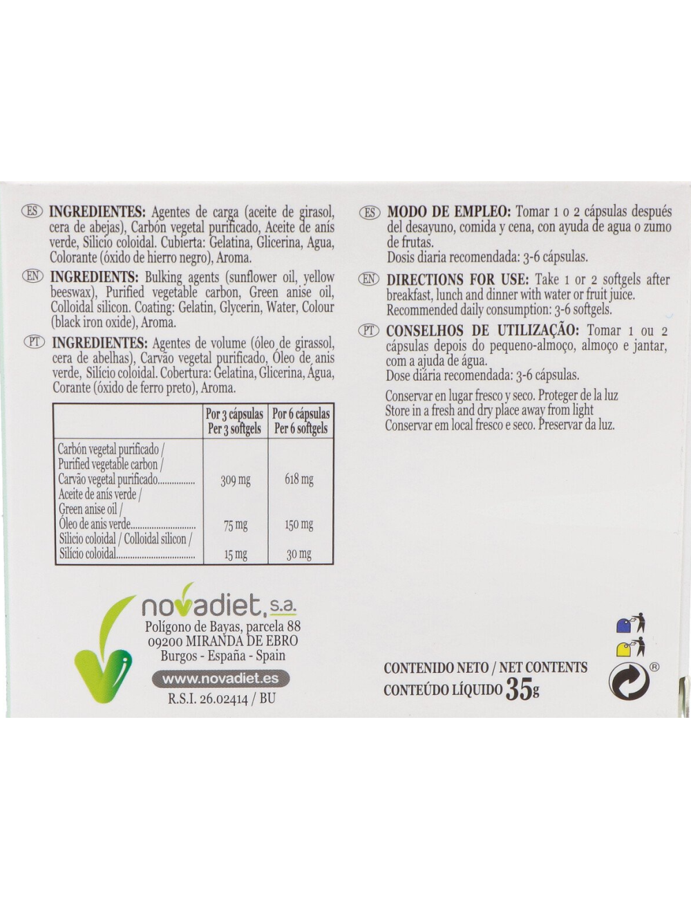 Novadiet Nodagas 48 cap