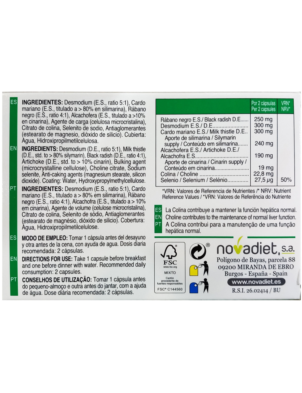Novadiet Despatic Black 60 Cáp.