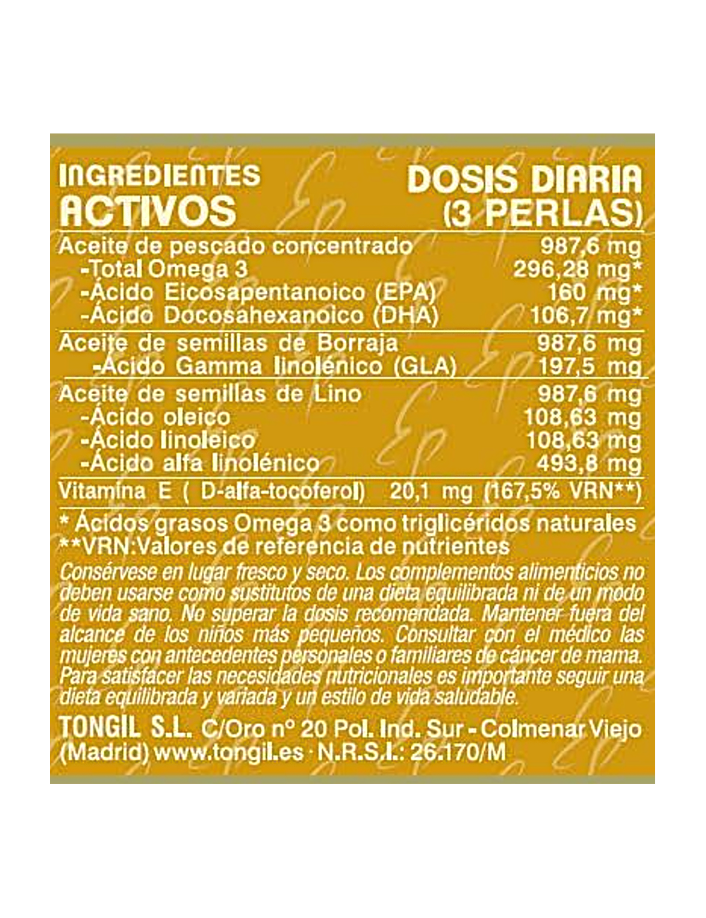 Tongil Omega 3-6-9 60 Perlas