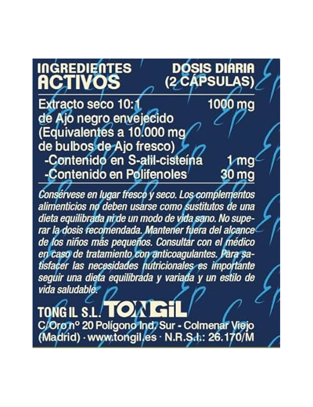 Tongil Estado Puro Ajo Negro Envejecido 40 Cap