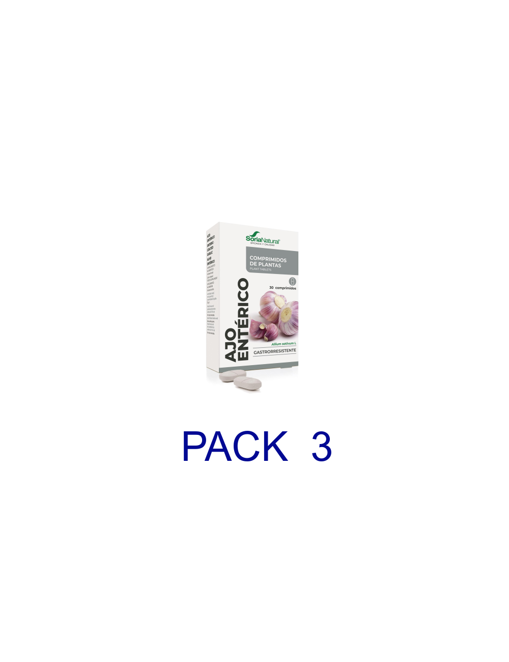 Soria Natural Pack 3 Ajo Enterico 30 Comp