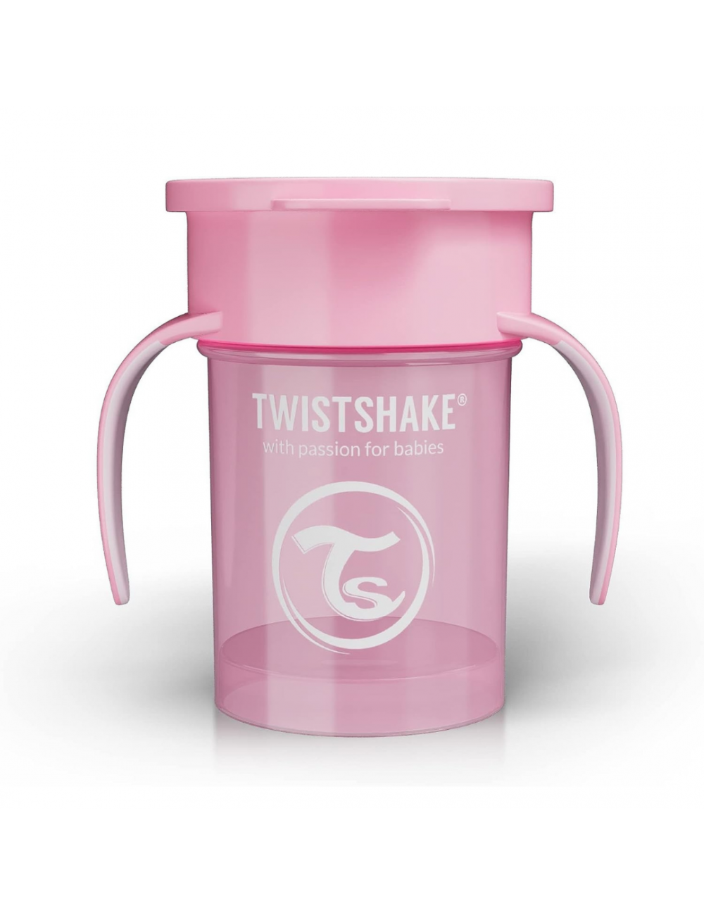 Twistshake Mini Cup 230 ml - Vaso de Aprendizaje para Beber con Antiderrame - Rosa Pastel